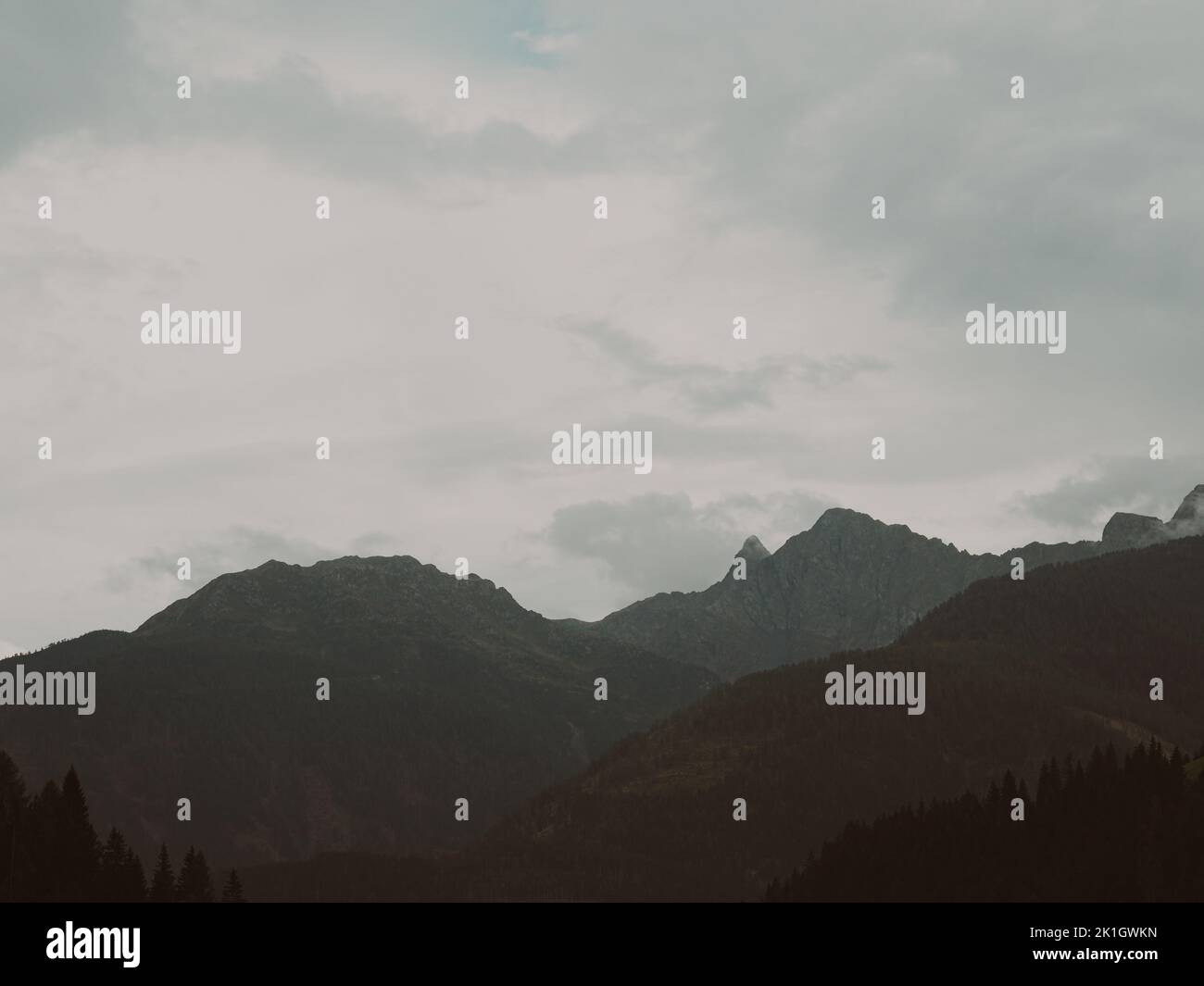 A view of a beautiful nature scenery of hills and forests Stock Photo ...