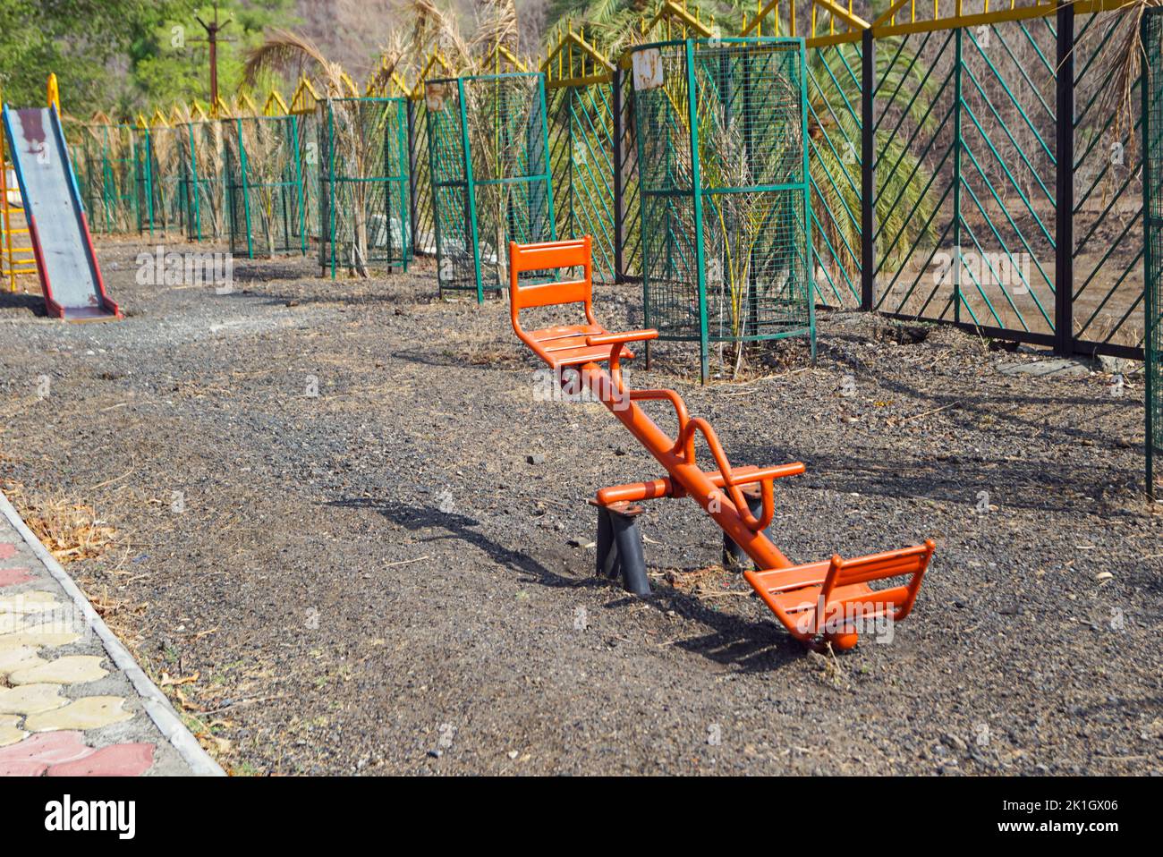 Children's playground at mountain village Kalakund near Mhow, Indore ...