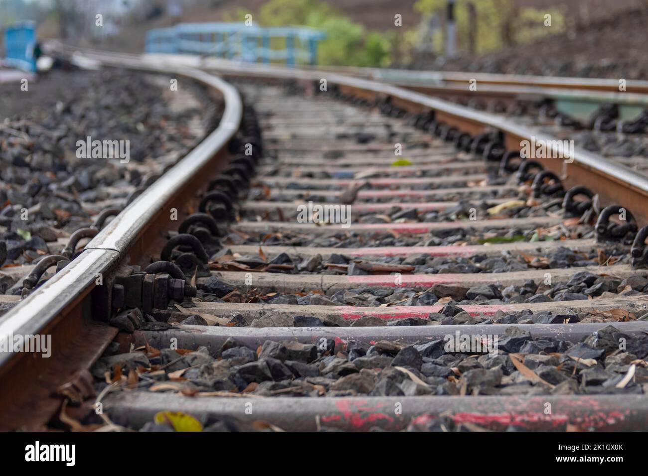 A scenic view of hill station and railway track at mountain village ...