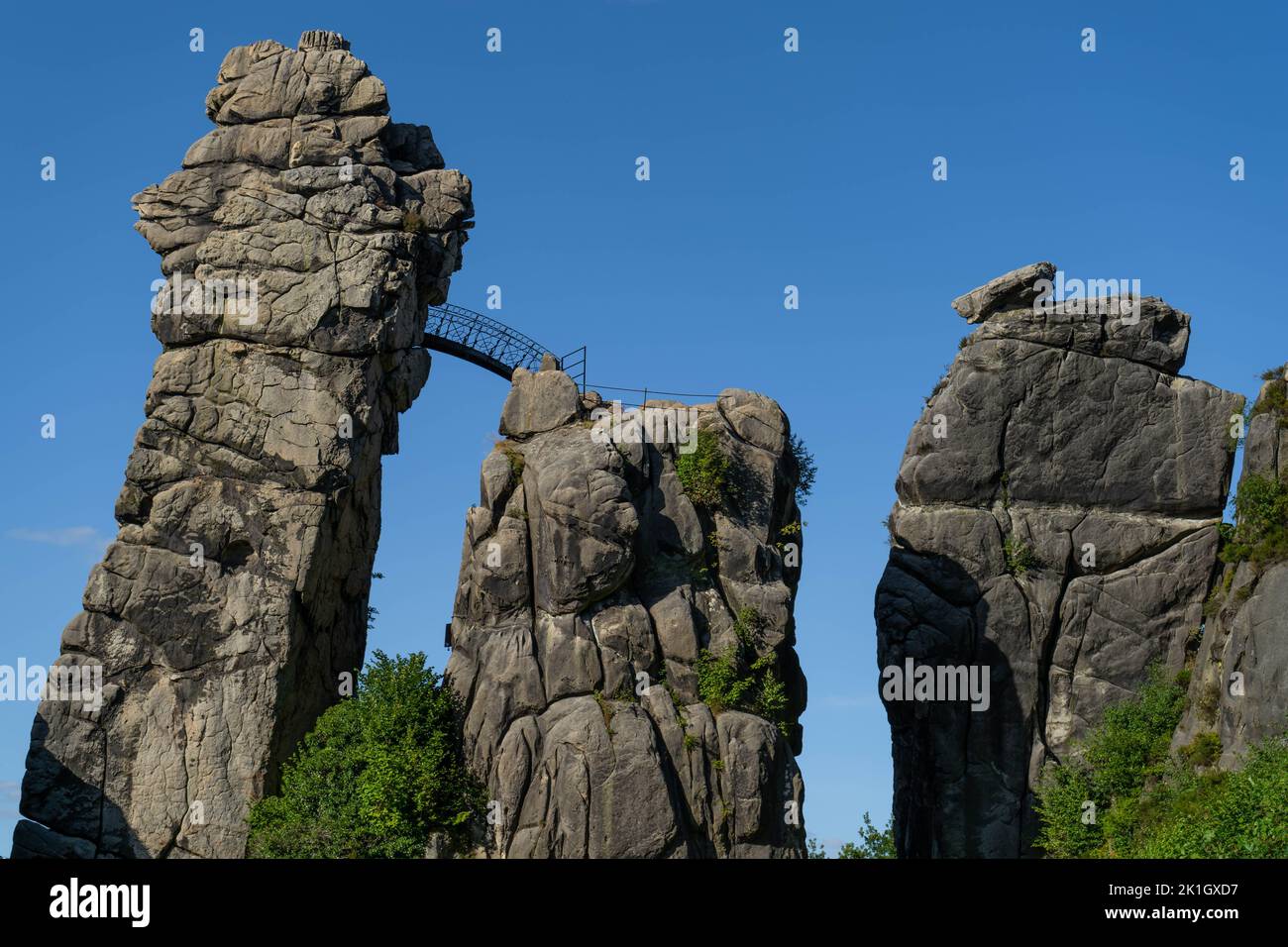 Rock formation Externsteine in Horn Bad Meinberg, Germany Stock Photo ...