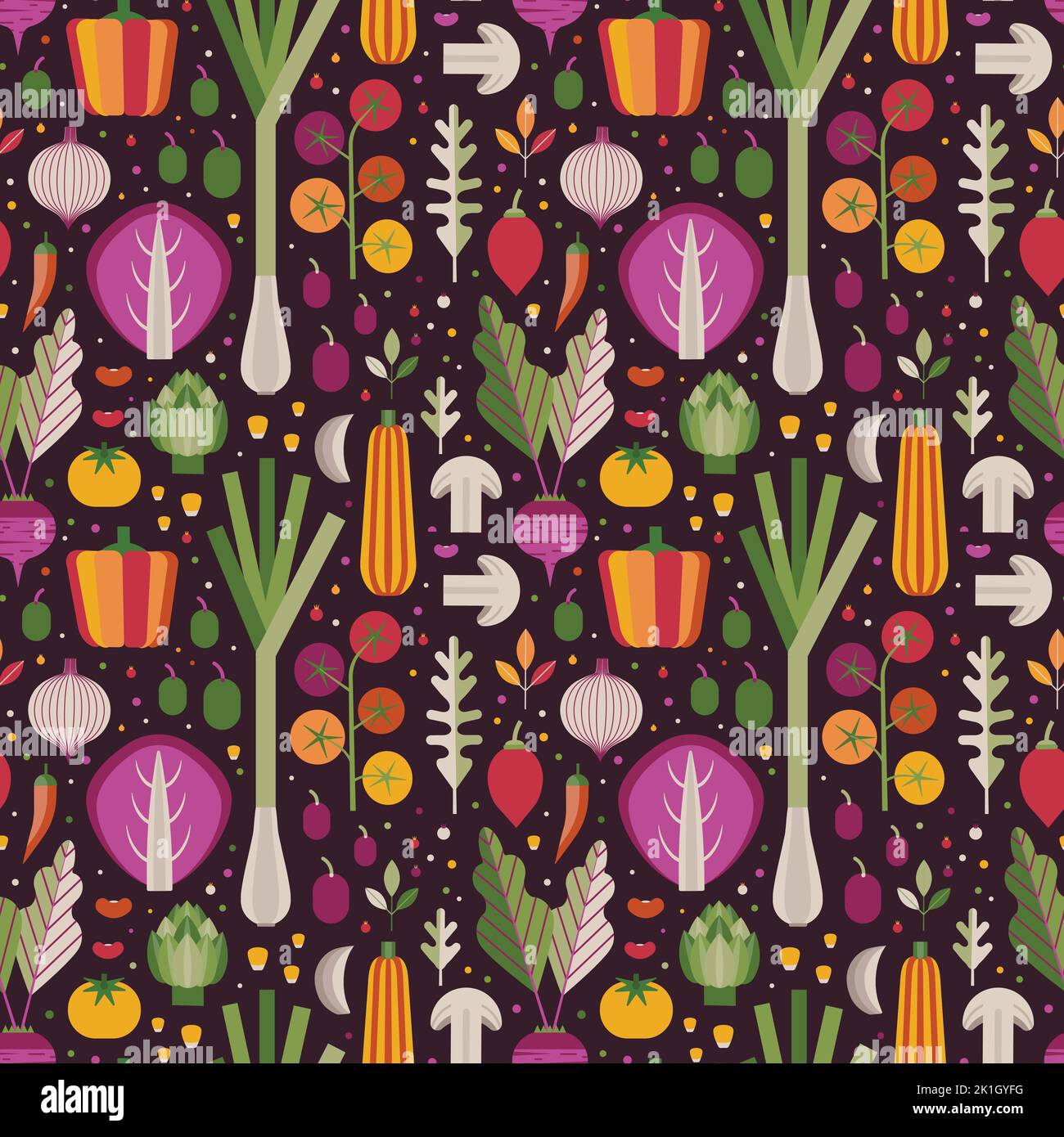 Fresh Vegetables Eco Healthy Food Pattern Stock Vector Image & Art - Alamy