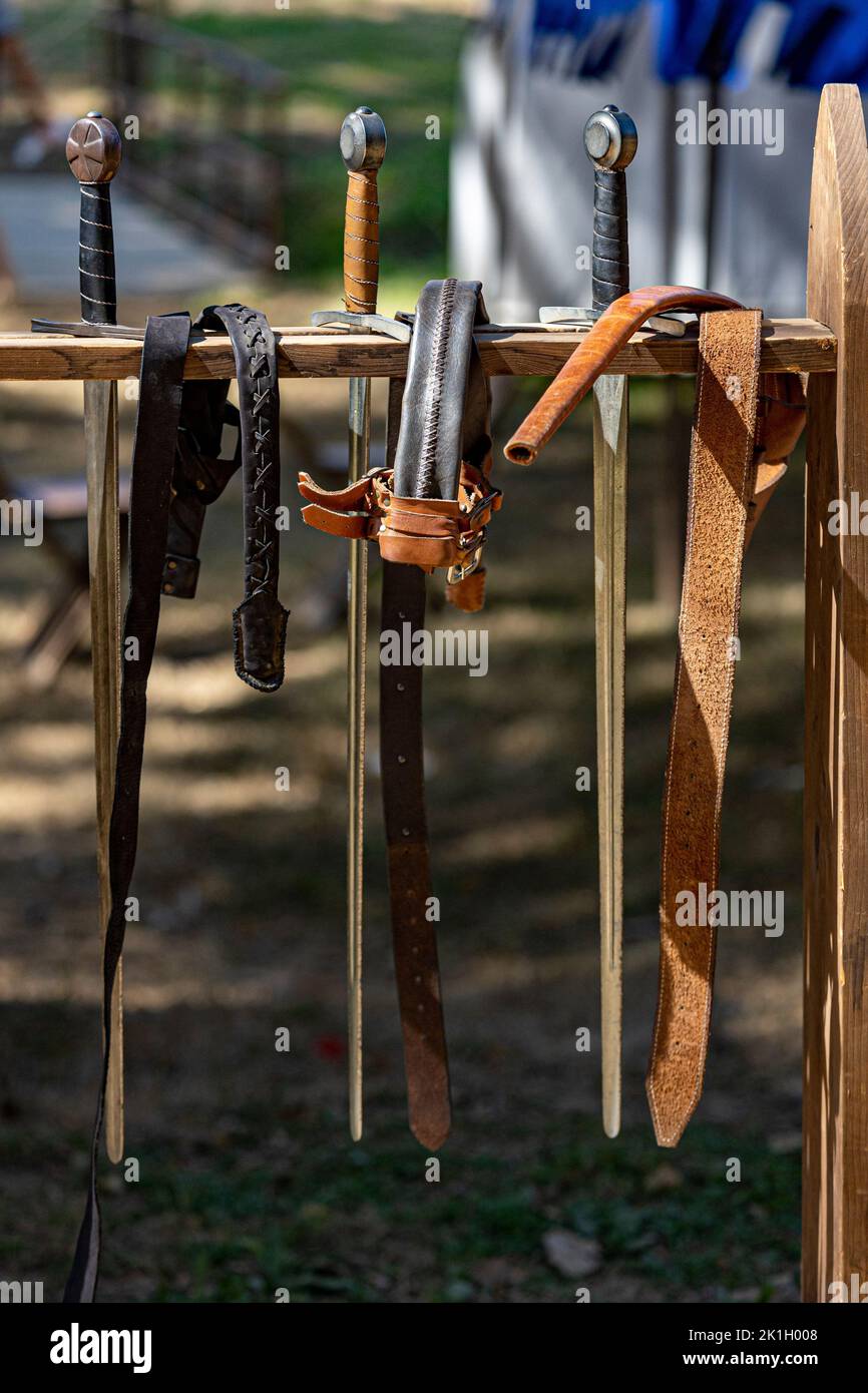 Medieval battle items used as examples exposed in Santa Maria da Feira ...