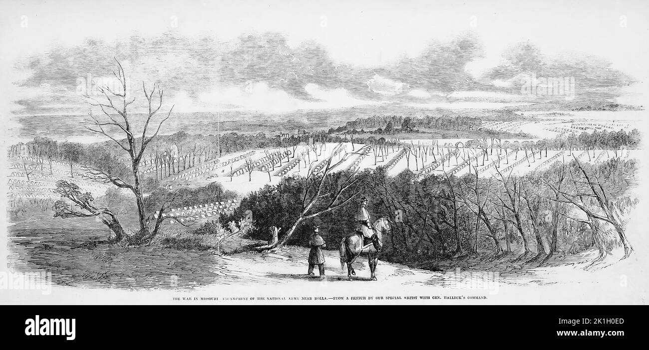 The War in Missouri - Encampment of the National Army near Rolla ...