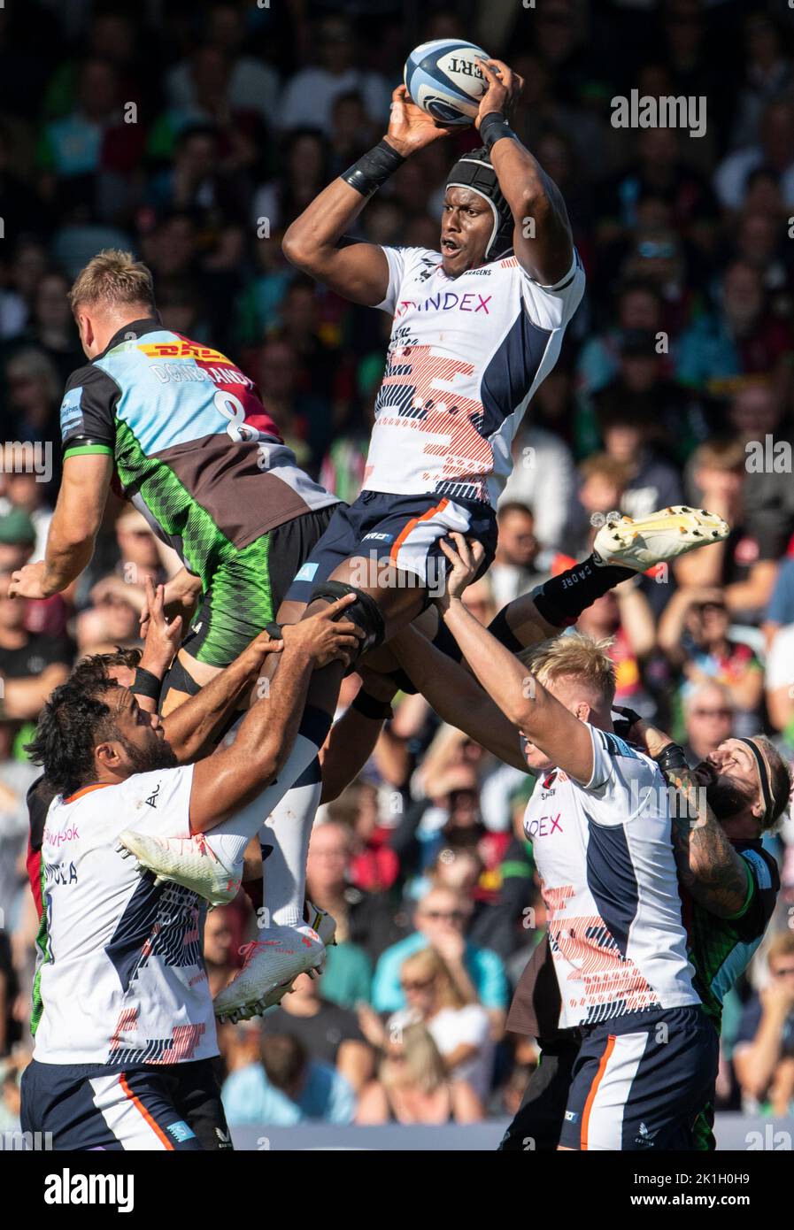 Maro Itoje of Saracens in action during the Gallagher Premiership Rugby ...