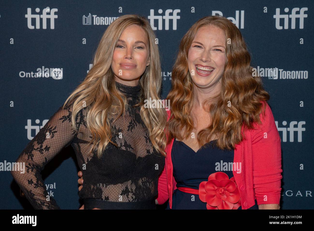 Ashley Bryant (L) and Emily Andrews (R) attend the "Nightalk" Premiere ...