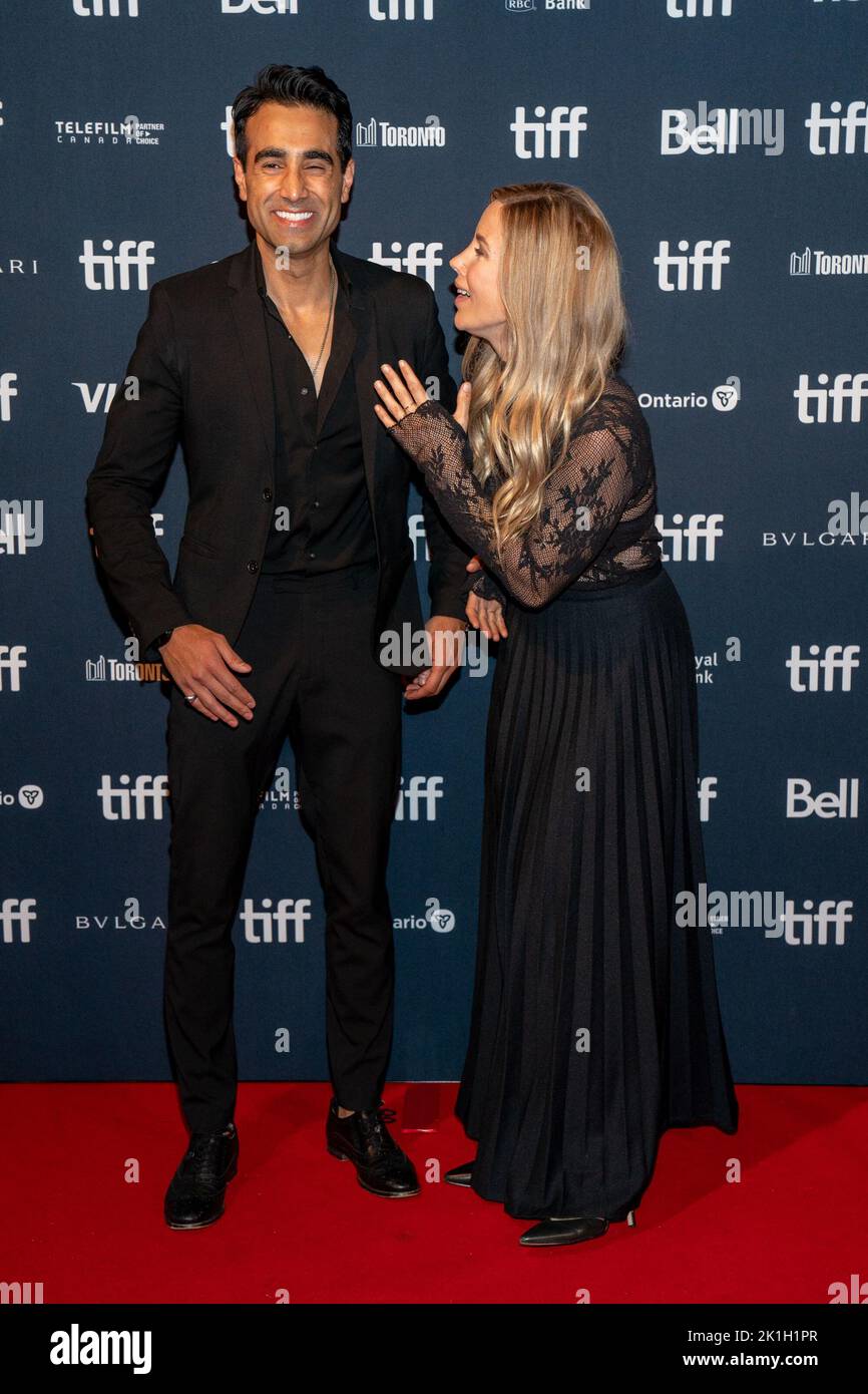 Al Mukadam and Ashley Bryant (R) attend the "Nightalk" Premiere during ...