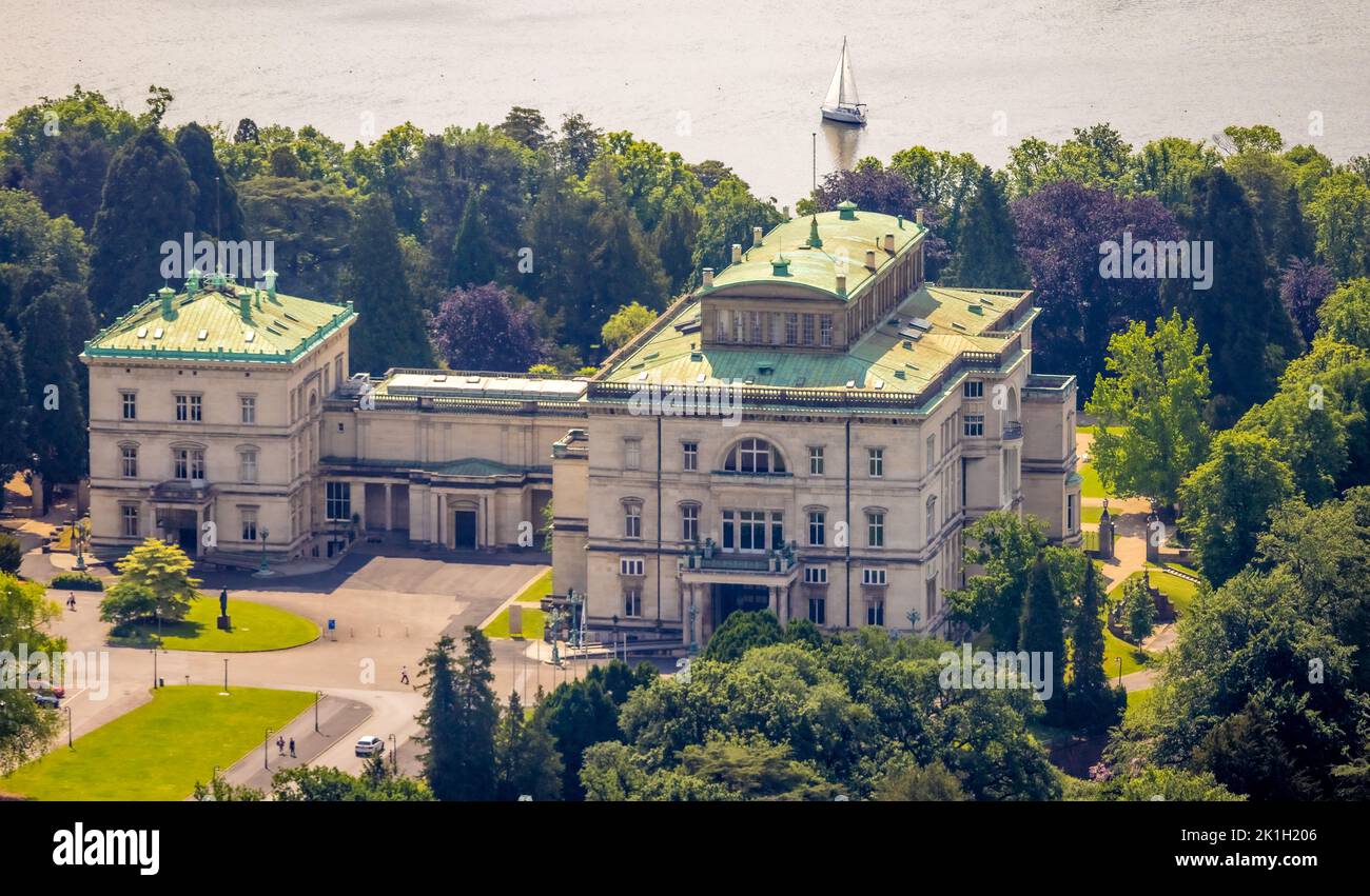 Aerial view, Villa Hügel, former residence and representative house of ...