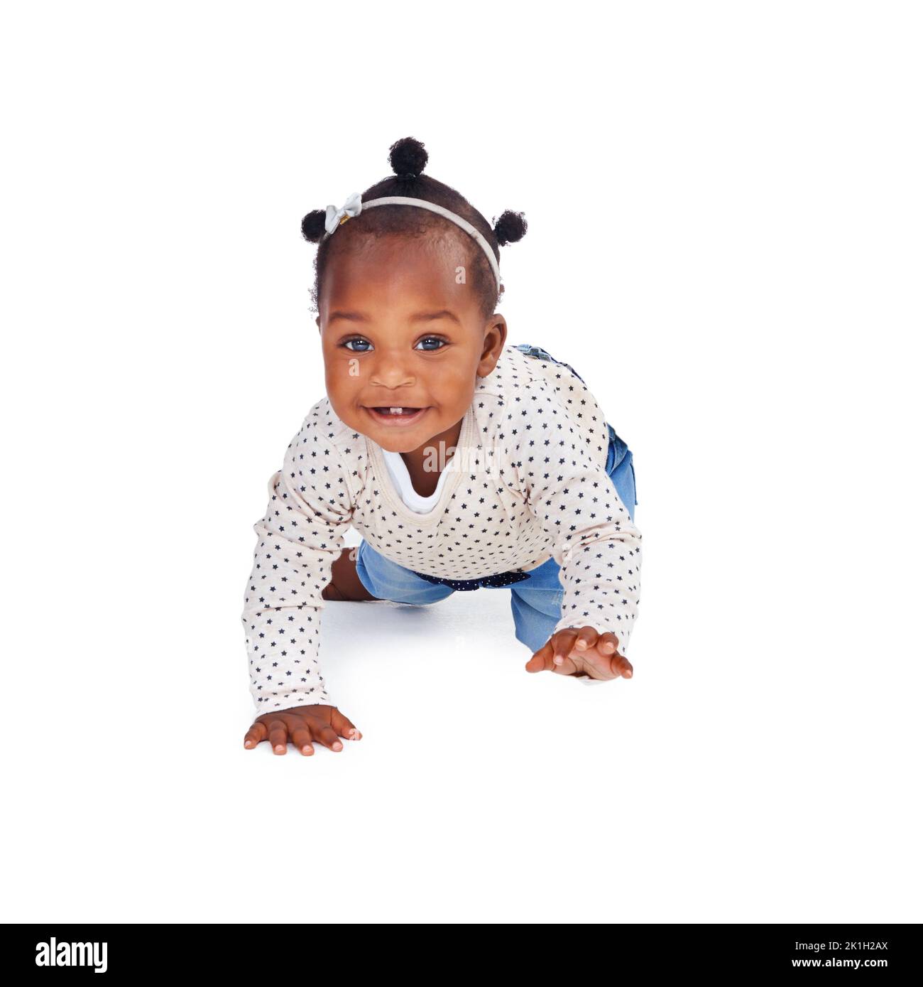 If all you can do is crawl, start crawling. Studio shot of an adorable ...