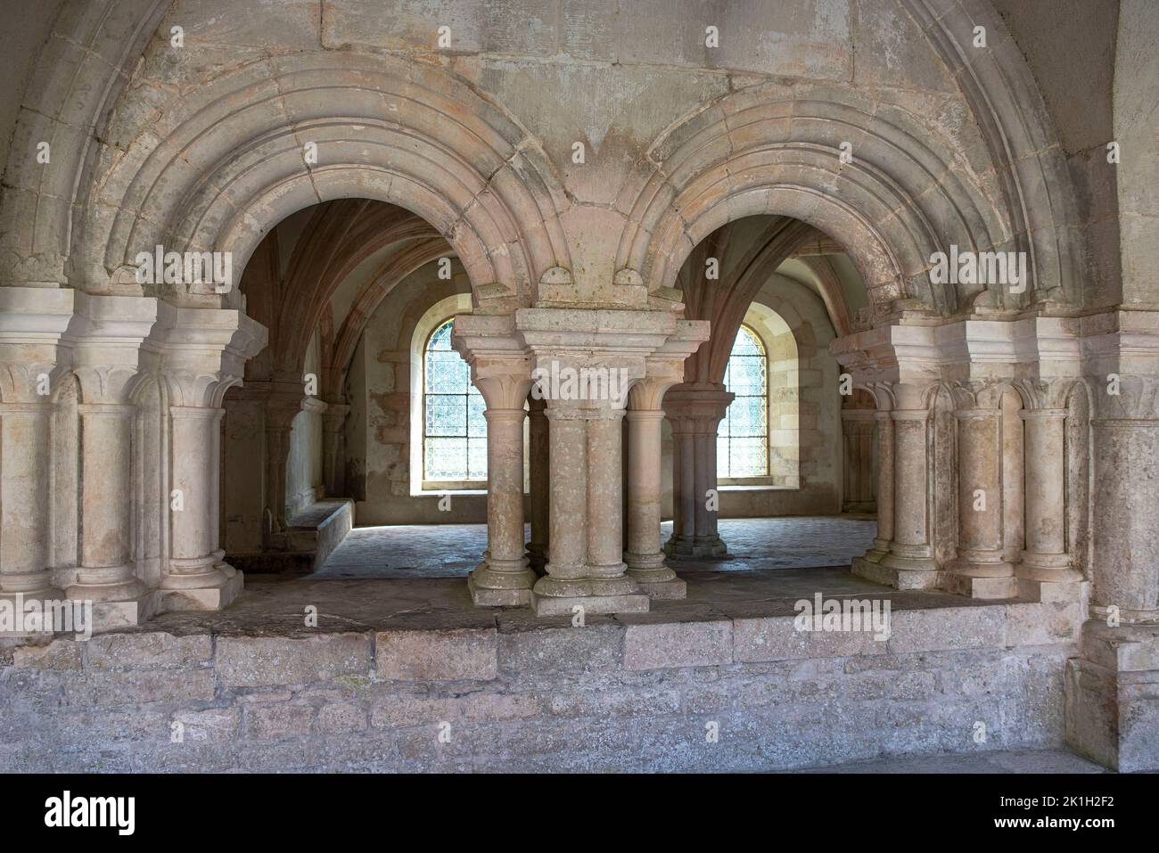Architecture of the Cistercian Abbey of Fontenay in Burgundy, France ...