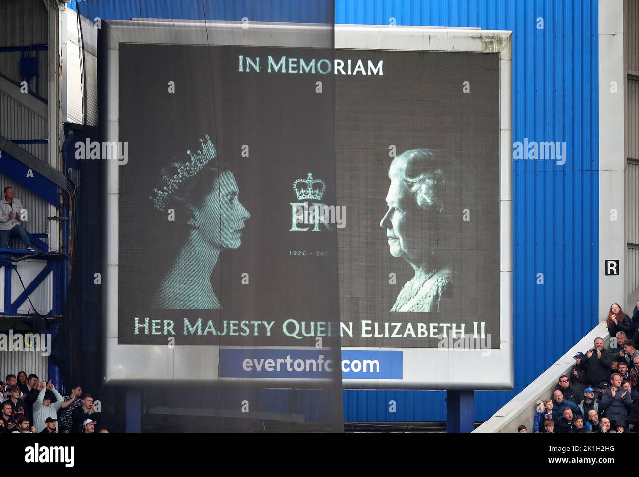 Liverpool, England, 18th September 2022. Pictures of Queen Elizabeth II ...