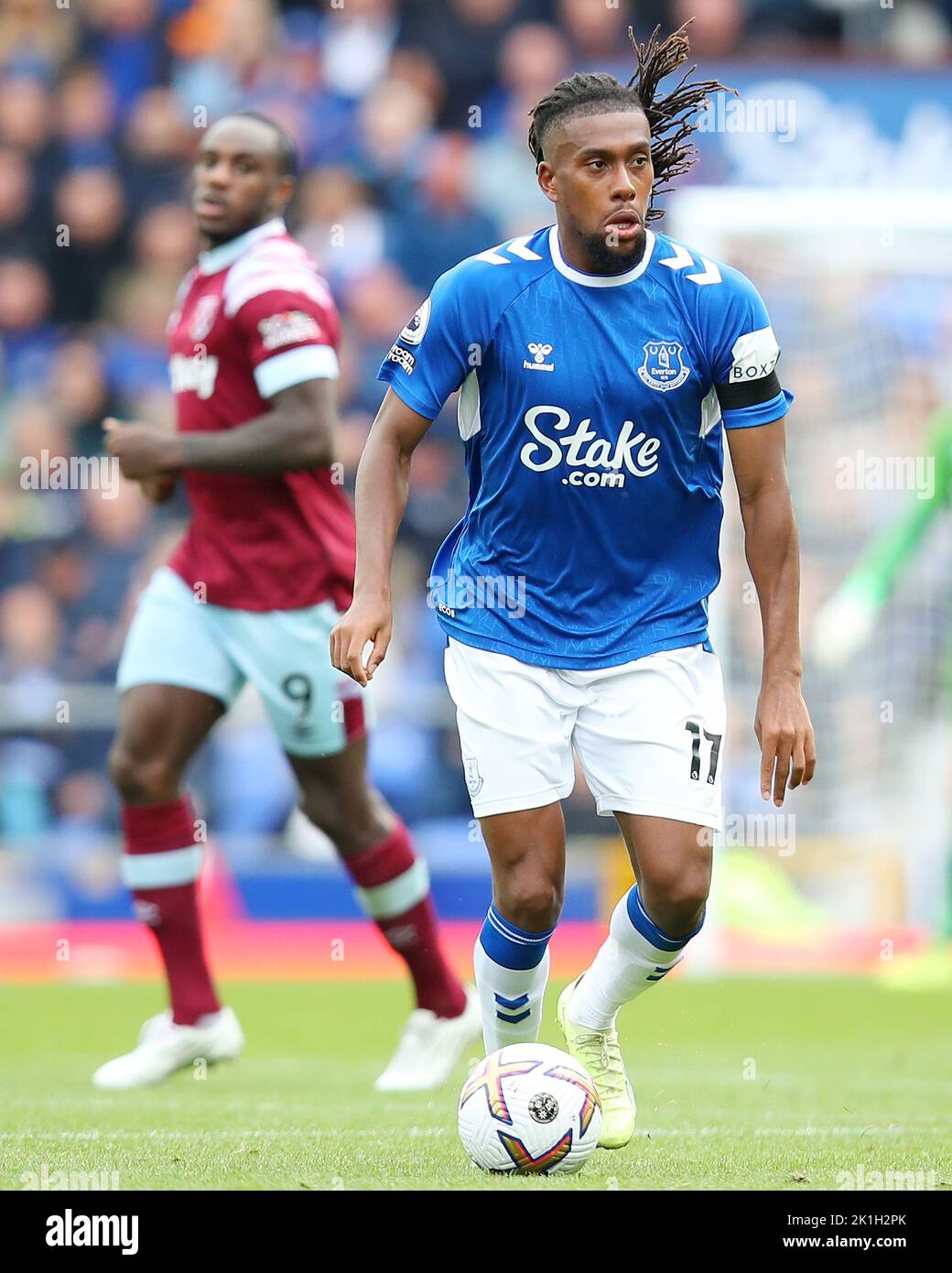 Liverpool, England, 18th September 2022. Alex Iwobi of Everton in ...