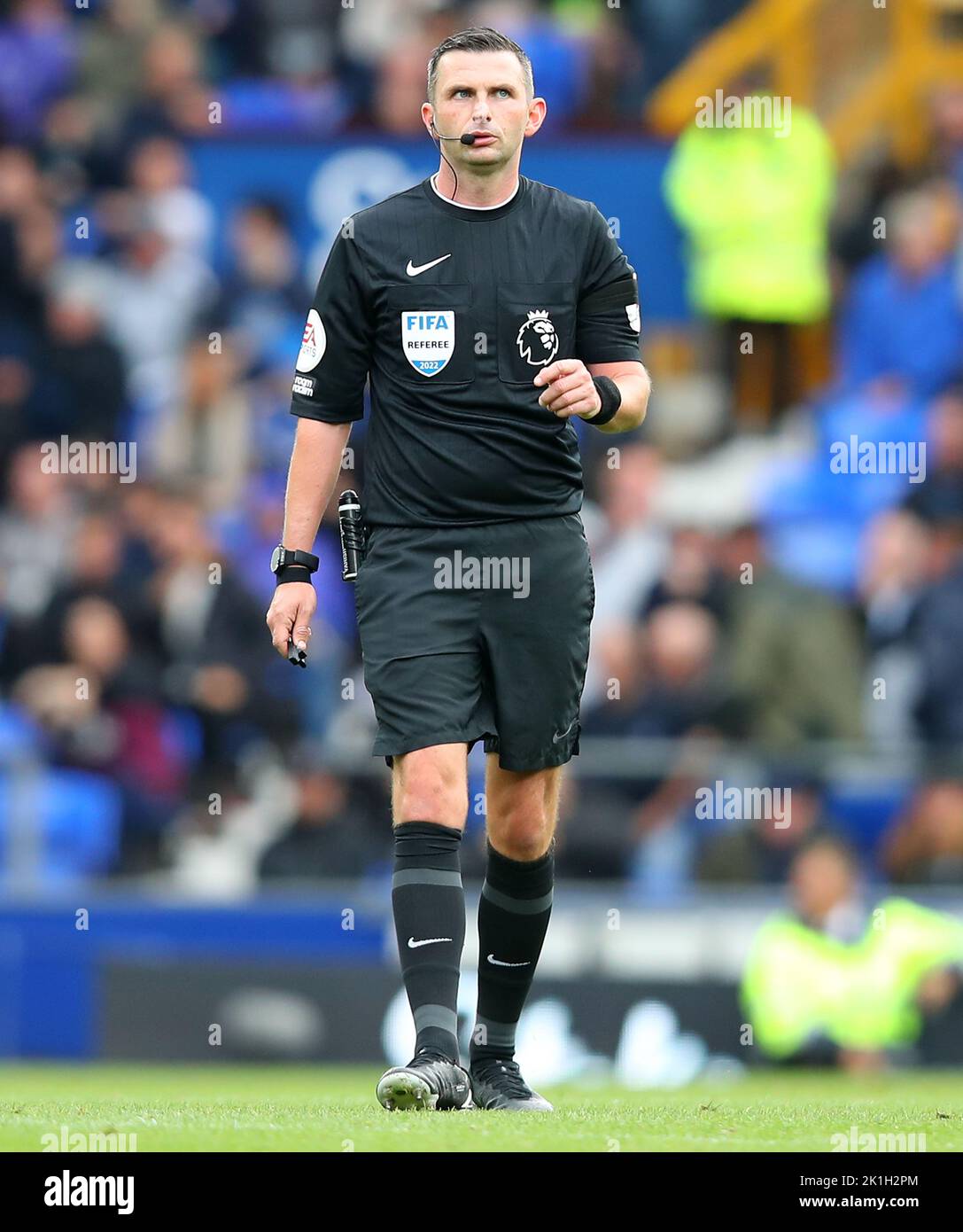 Liverpool, England, 18th September 2022. Referee Michael Oliver during ...