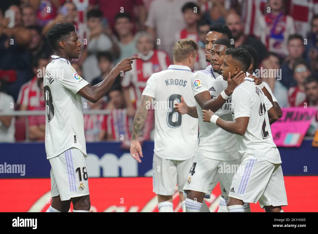 Rodrygo Goes of Real Madrid celebrates his goal during the La Liga ...