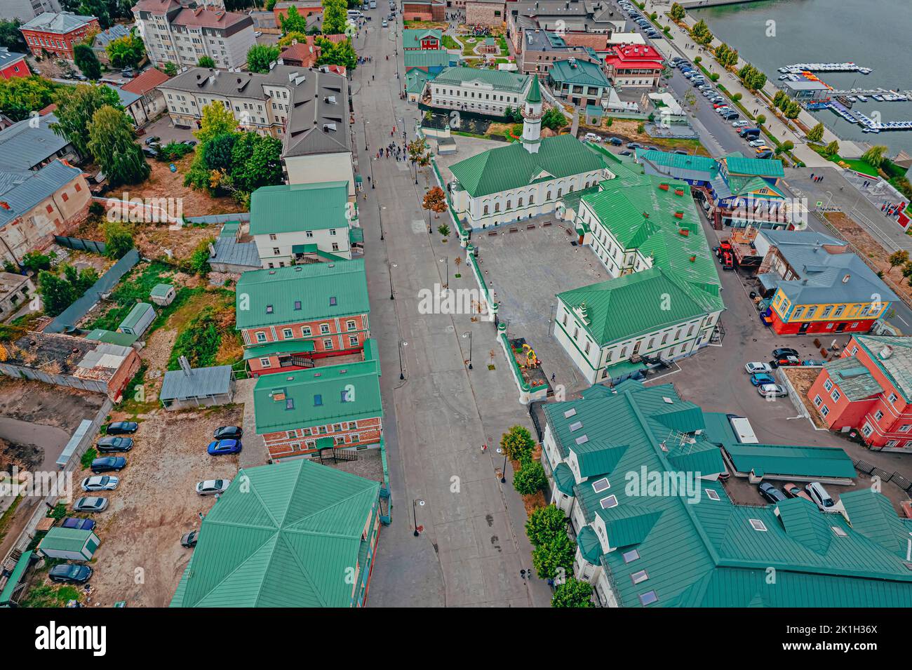 Old Tatar district. Traditional Tatar neighborhood on the shore of Lake ...