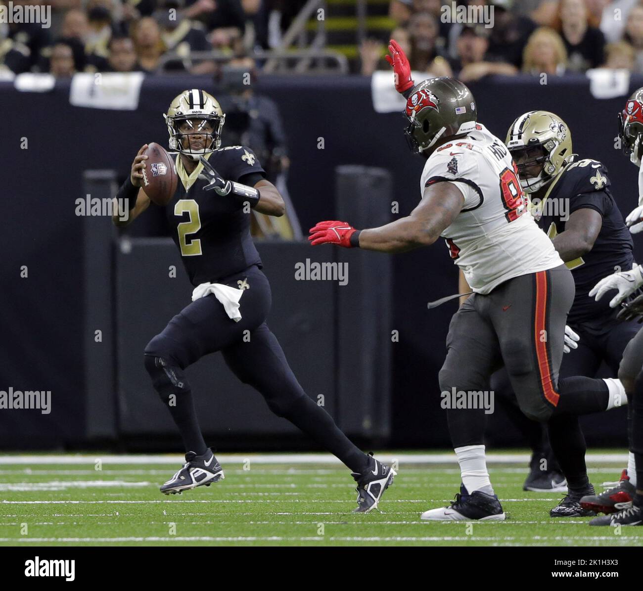 New Orleans Saints quarterback Jameis Winston (2) throws against the ...