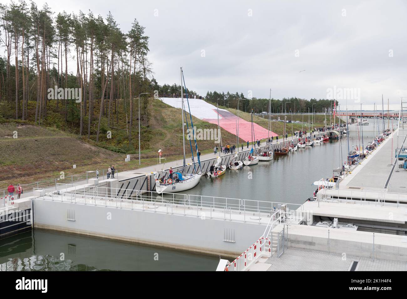 Nowy Swiat, Poland. 18th September 2022. Vistula Spit canal, which ...