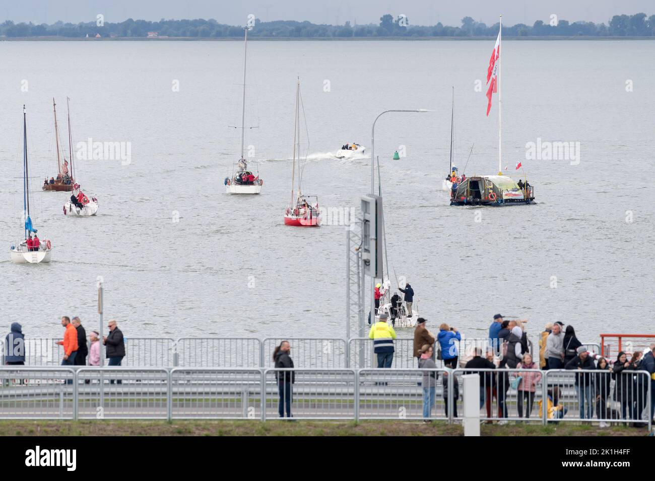 Nowy Swiat, Poland. 18th September 2022. Vistula Spit canal, which ...
