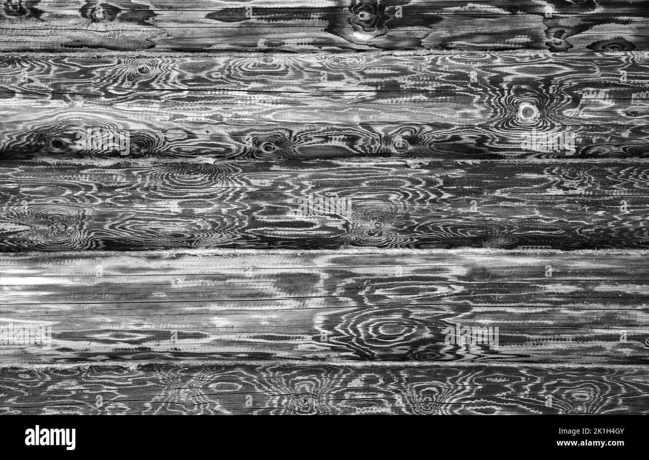 Wooden wall made of logs. Front view, background photo texture Stock ...