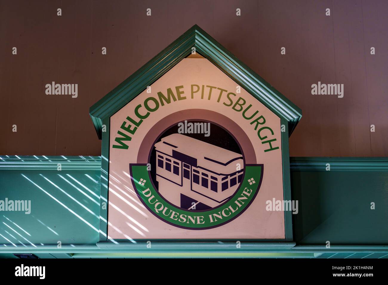 Entrance sign for the Upper Station of the historic Duquesne Incline on ...