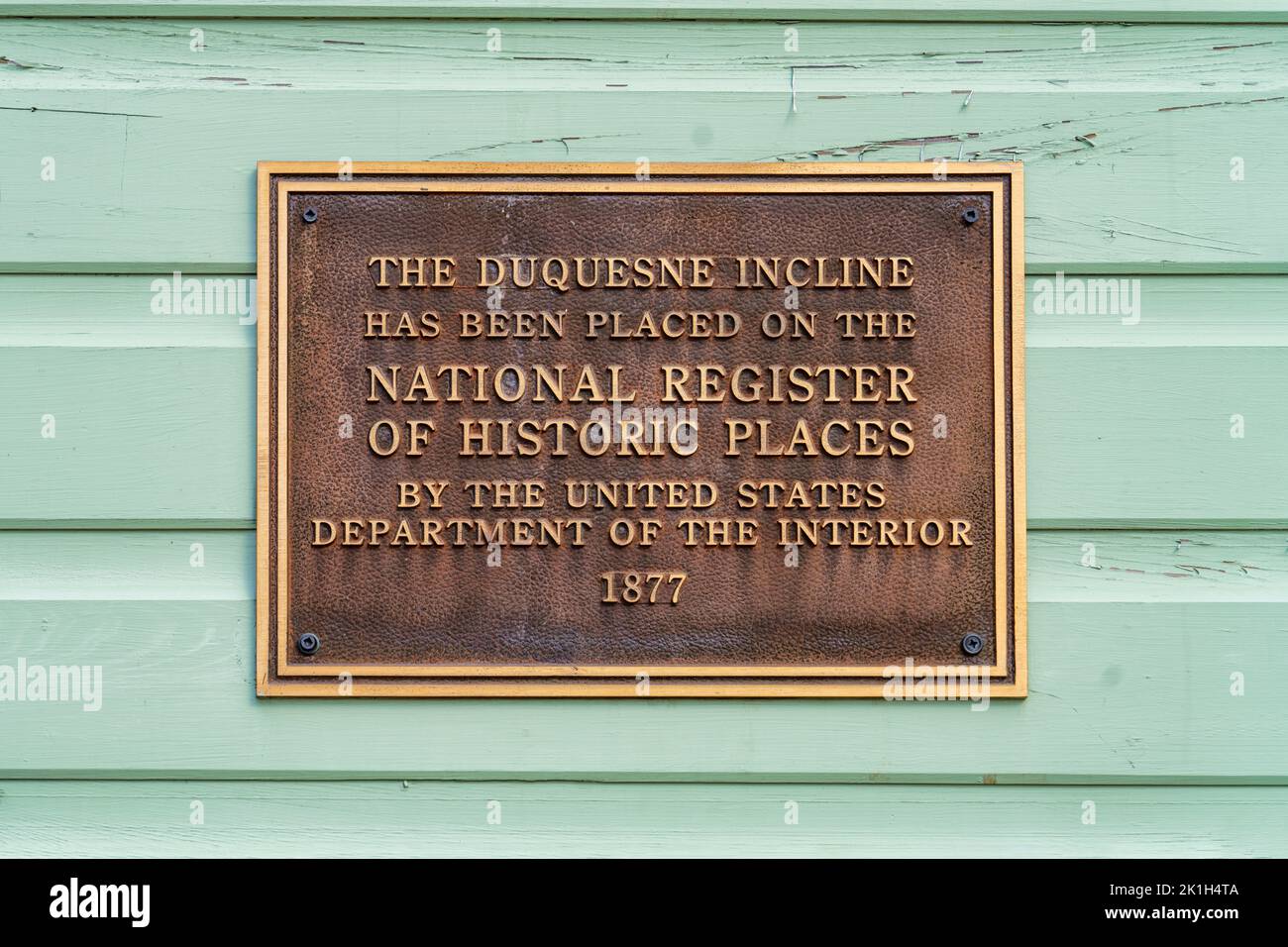 National Register of Historic Places plaque on the Upper Station of the ...