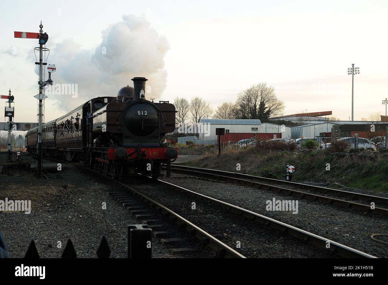 Steam locomotive entering station hi-res stock photography and images ...