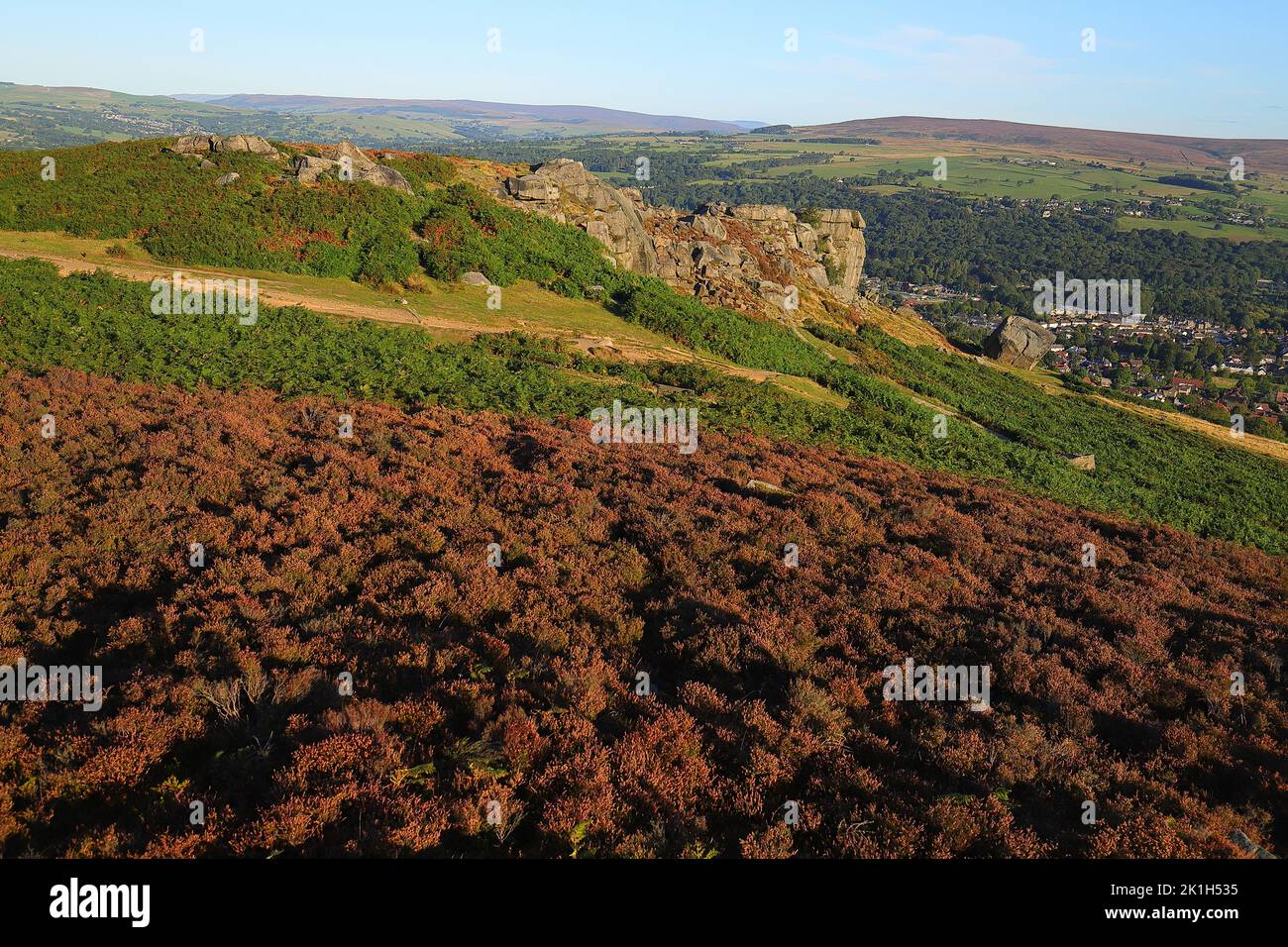 Cow & Calf Rocks on Ilkley Moor in West Yorkshire,UK Stock Photo - Alamy