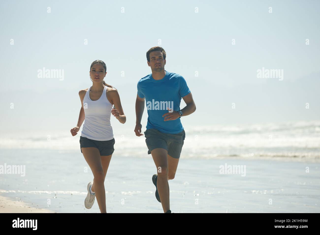 Theyre in it for the long run. a young couple jogging together on the ...