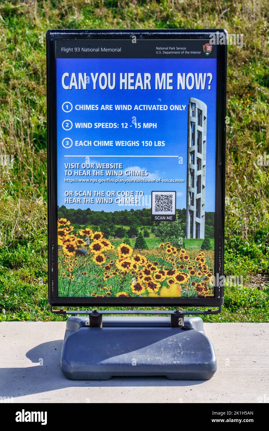 Information sign about the wind chimes of The Tower of Voices at ...