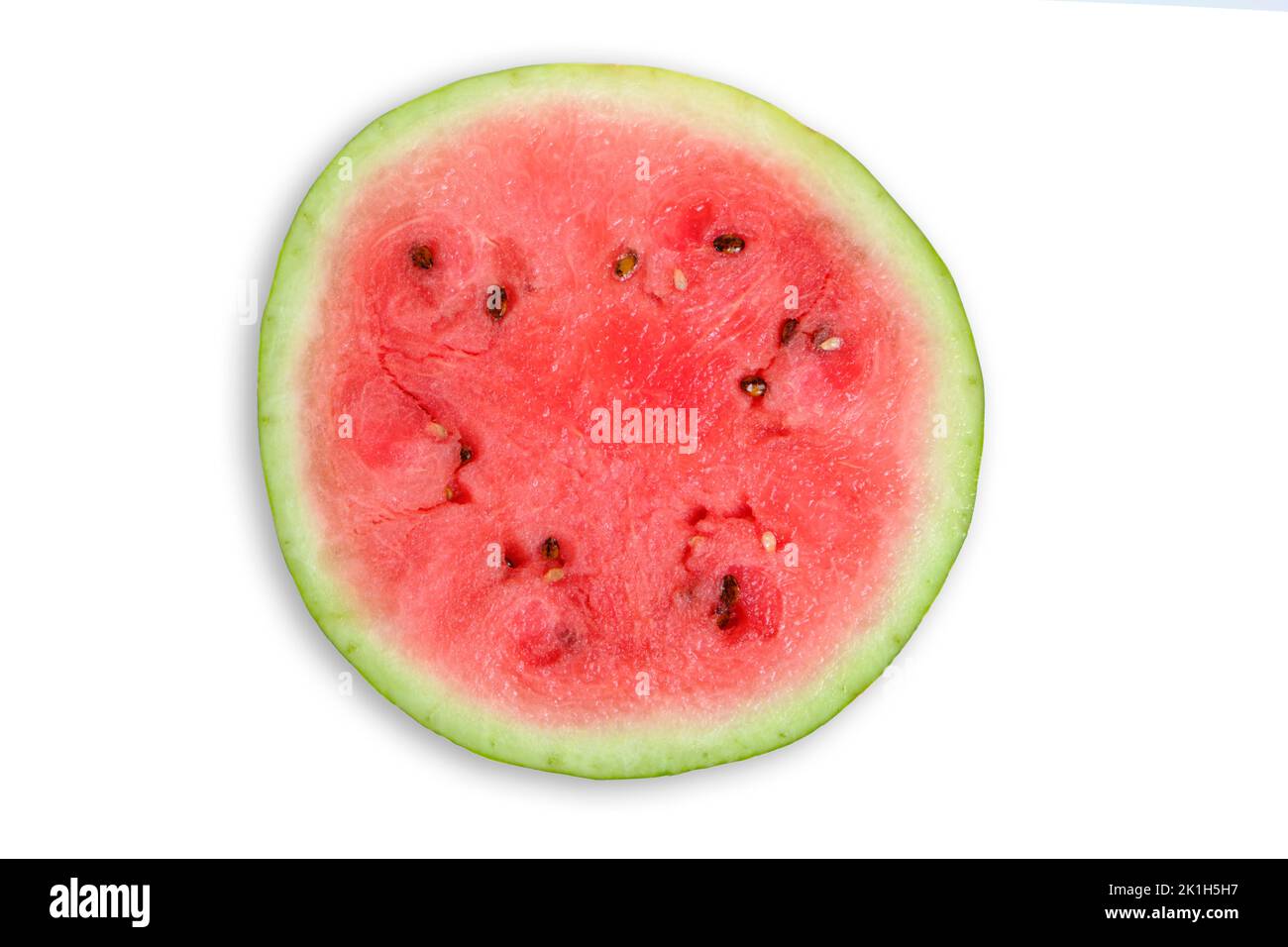 Half bright red cut watermelon white background Stock Photo - Alamy