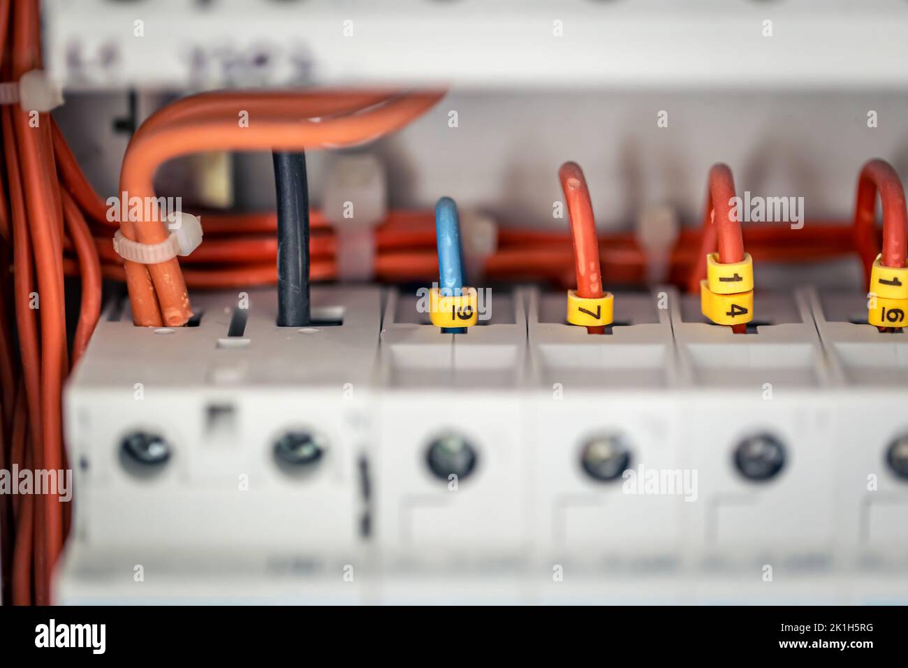 Electrical panel with fuses and contactors, close-up Stock Photo - Alamy