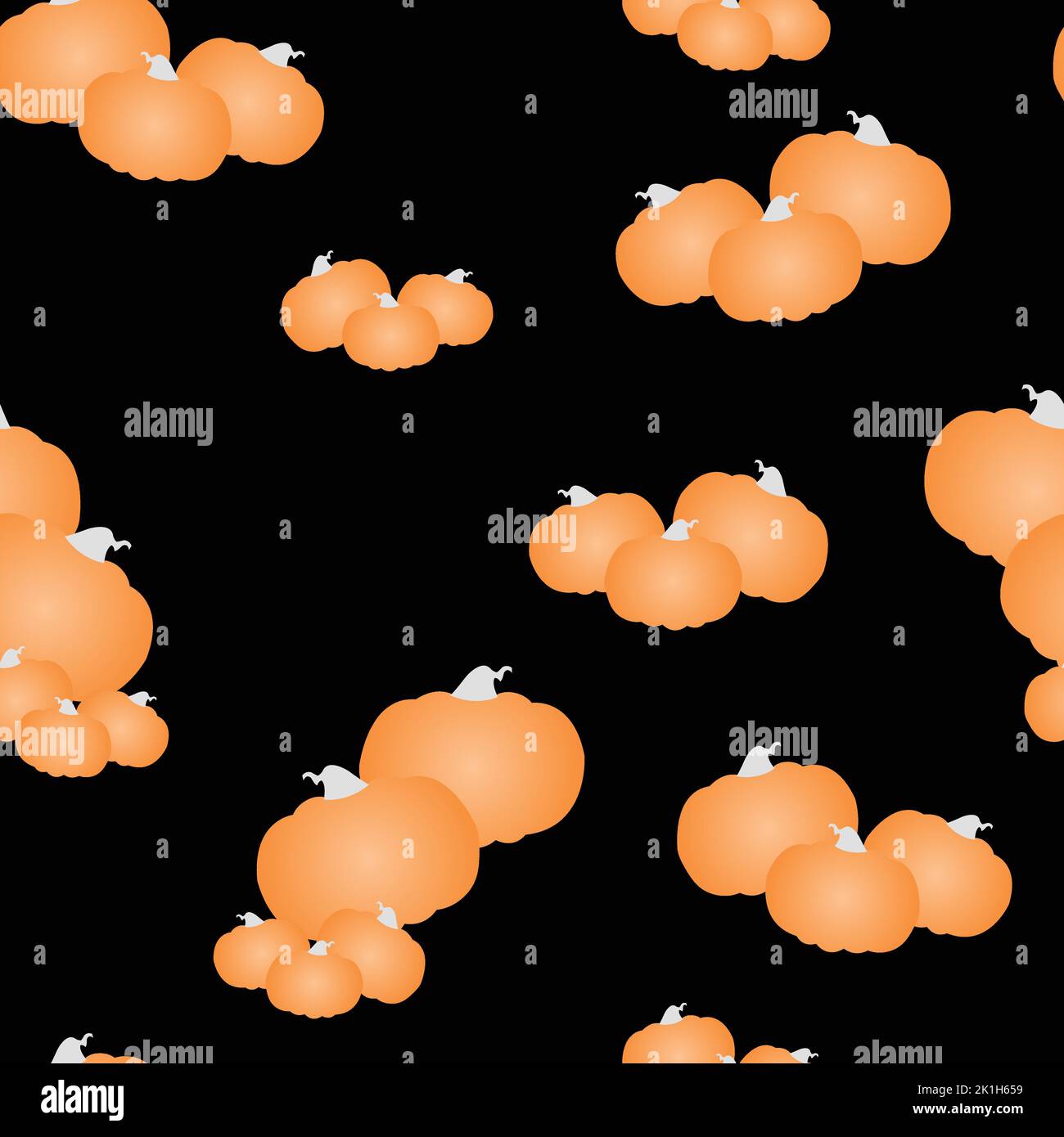 seamless pattern with pumpkins vector on black background Stock Vector ...