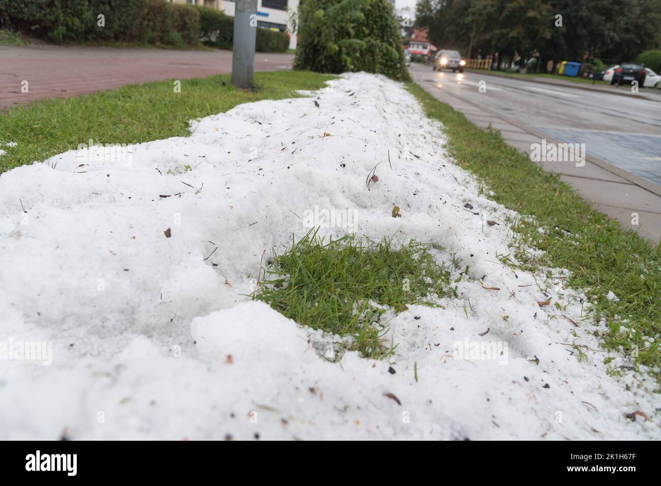 Accumulated hail hi-res stock photography and images - Alamy