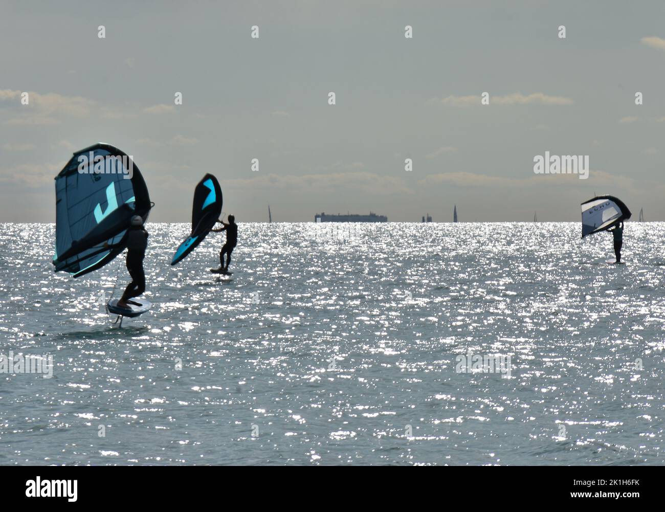 Windsurfing Water Sport - Surfers Completing The Sport On Hayling ...