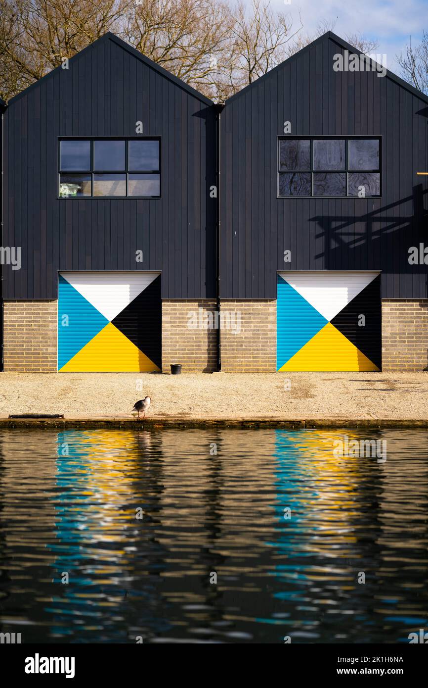 A vertical shot of a colorful building with a reflection Stock Photo ...