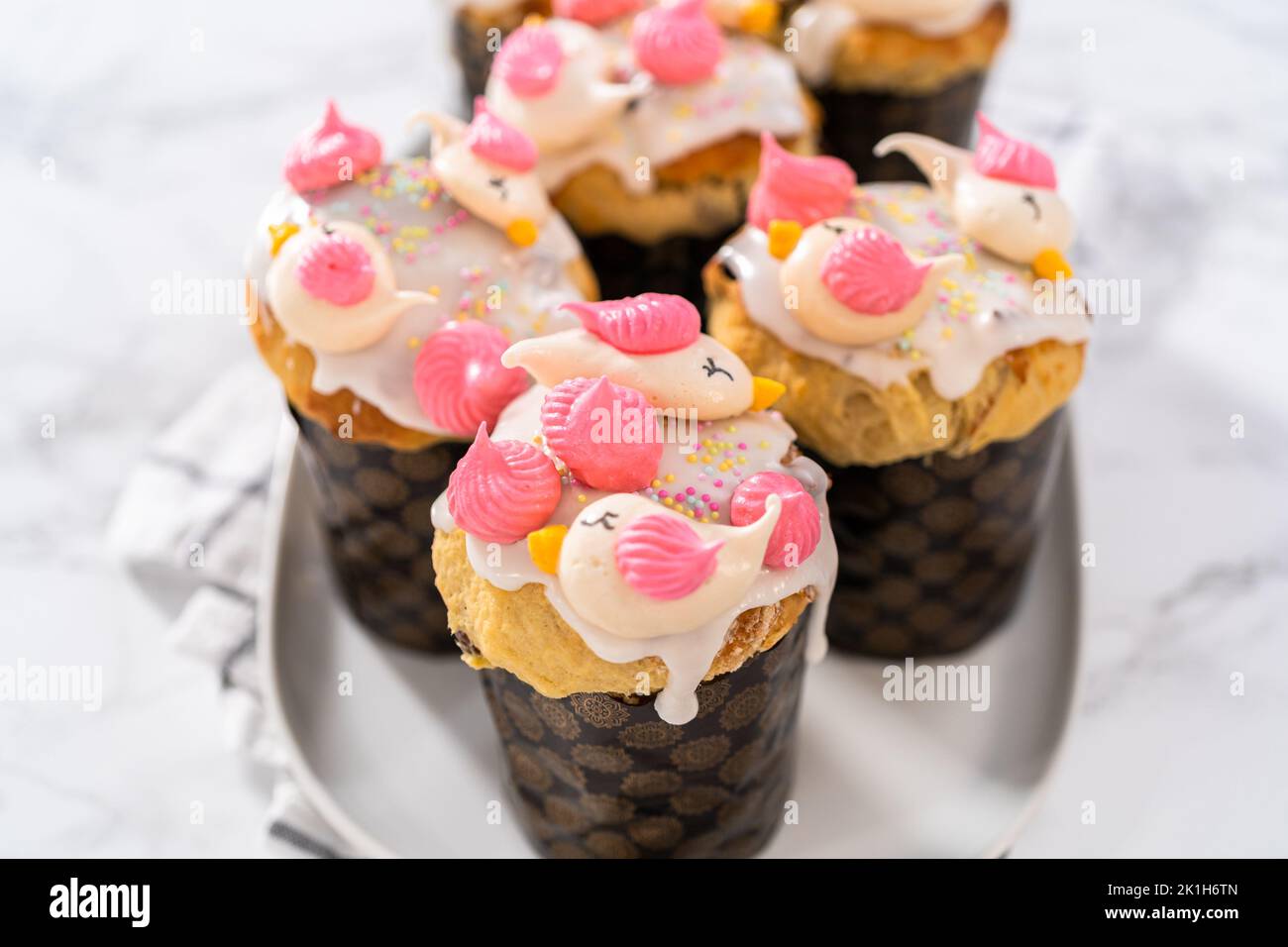 Mini Easter Bread Kulich Stock Photo - Alamy