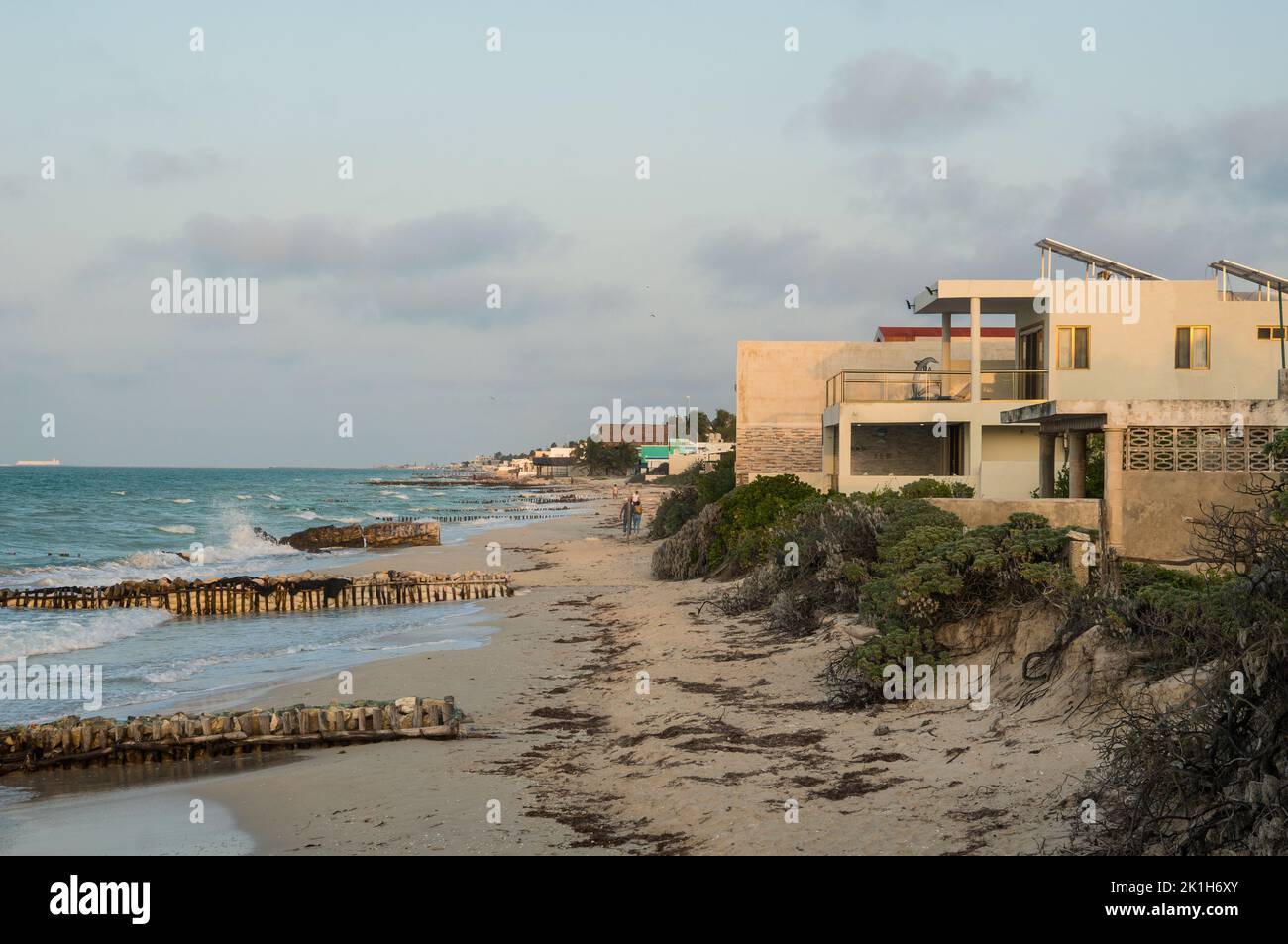 beach erosion at Chelem, Yucatan, Mexico, on the Gulf of Mexico Stock ...