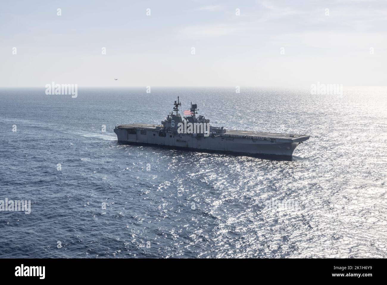 Amphibious assault carrier USS America (LHA 6) sails in the Philippine ...