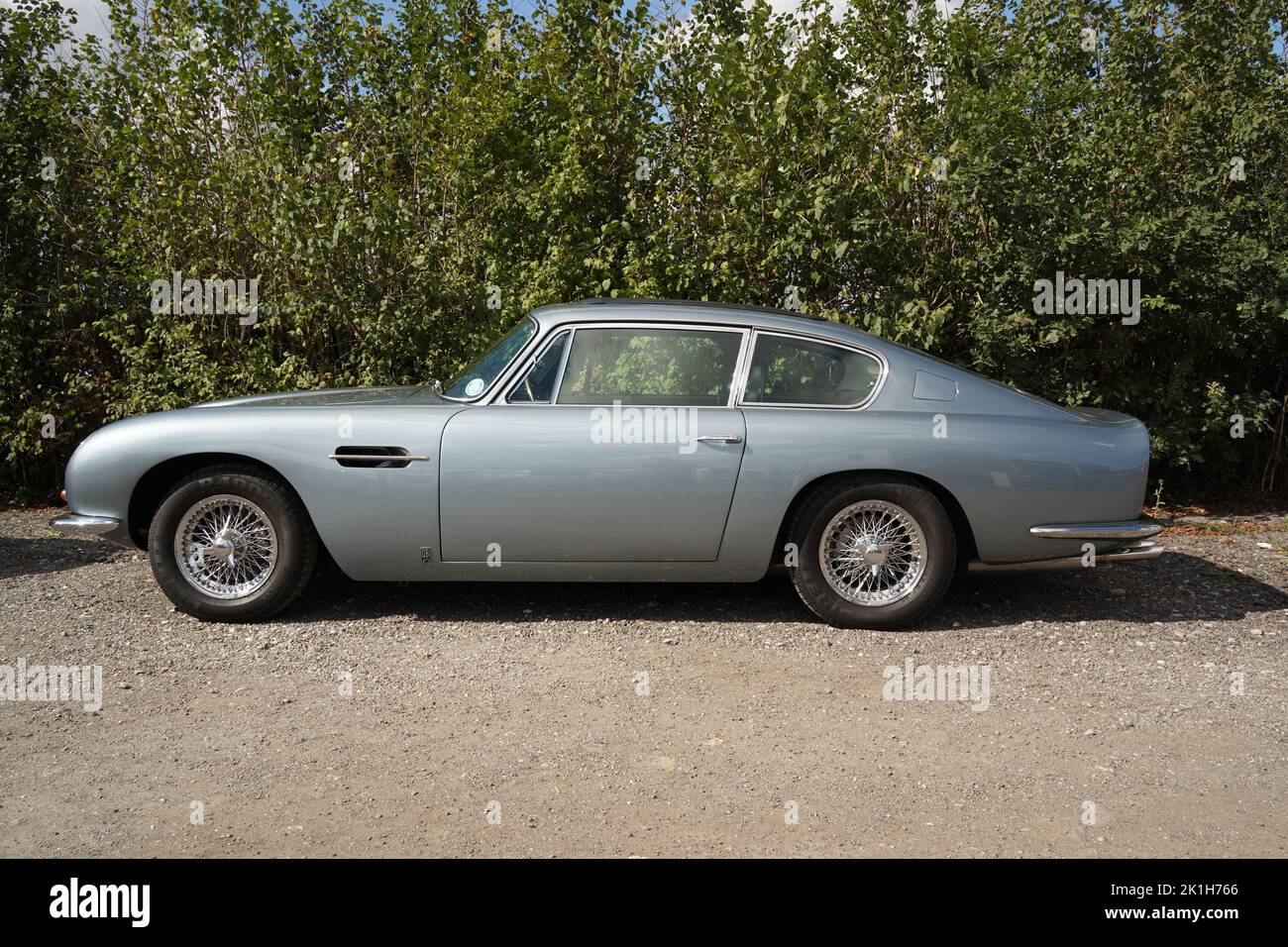 Exeter, UK-August 2022: Aston Martin DB6, grand tourer, at a classic ...