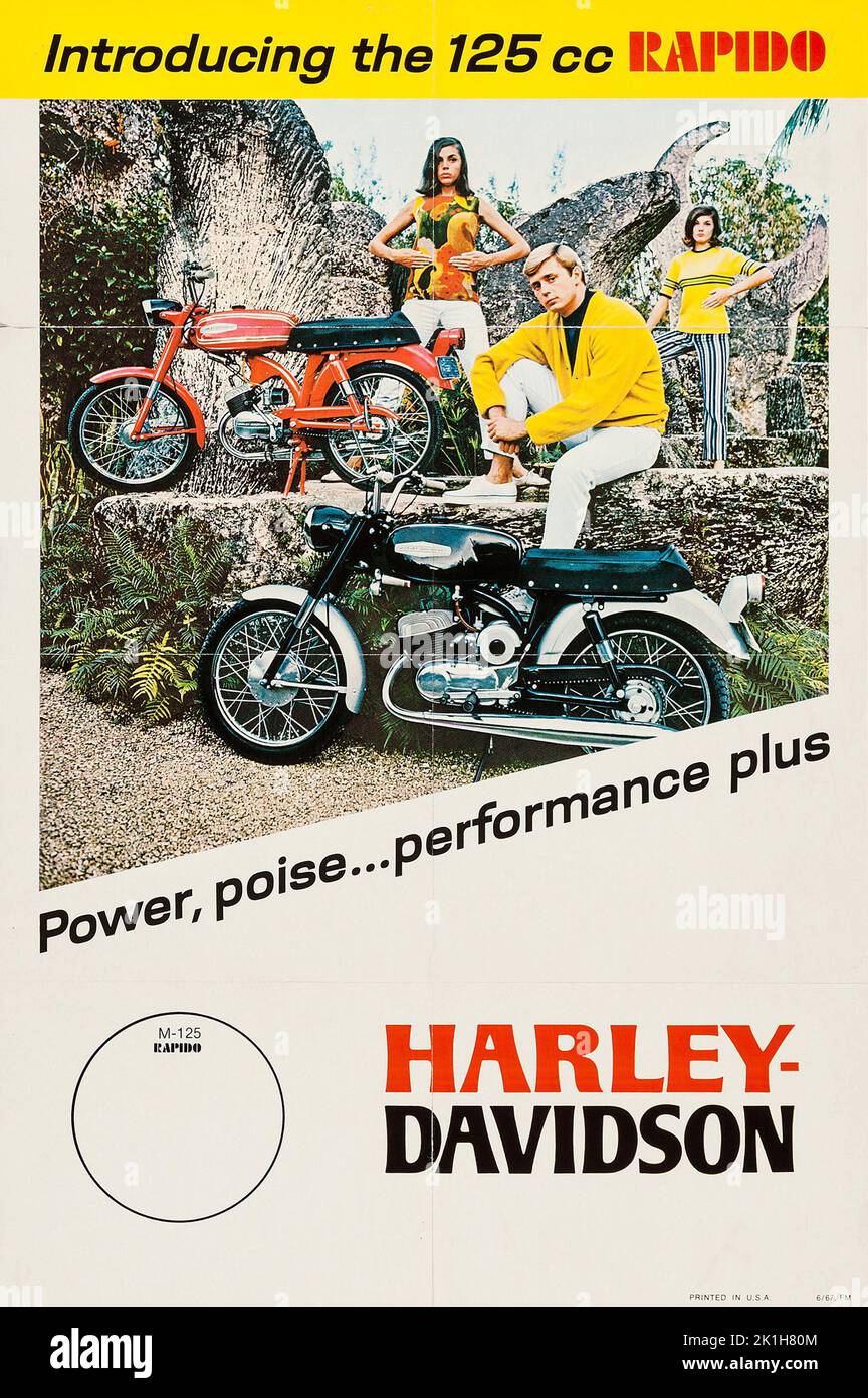 Harley-Davidson (Harley-Davidson, 1967). Advertising Poster ...