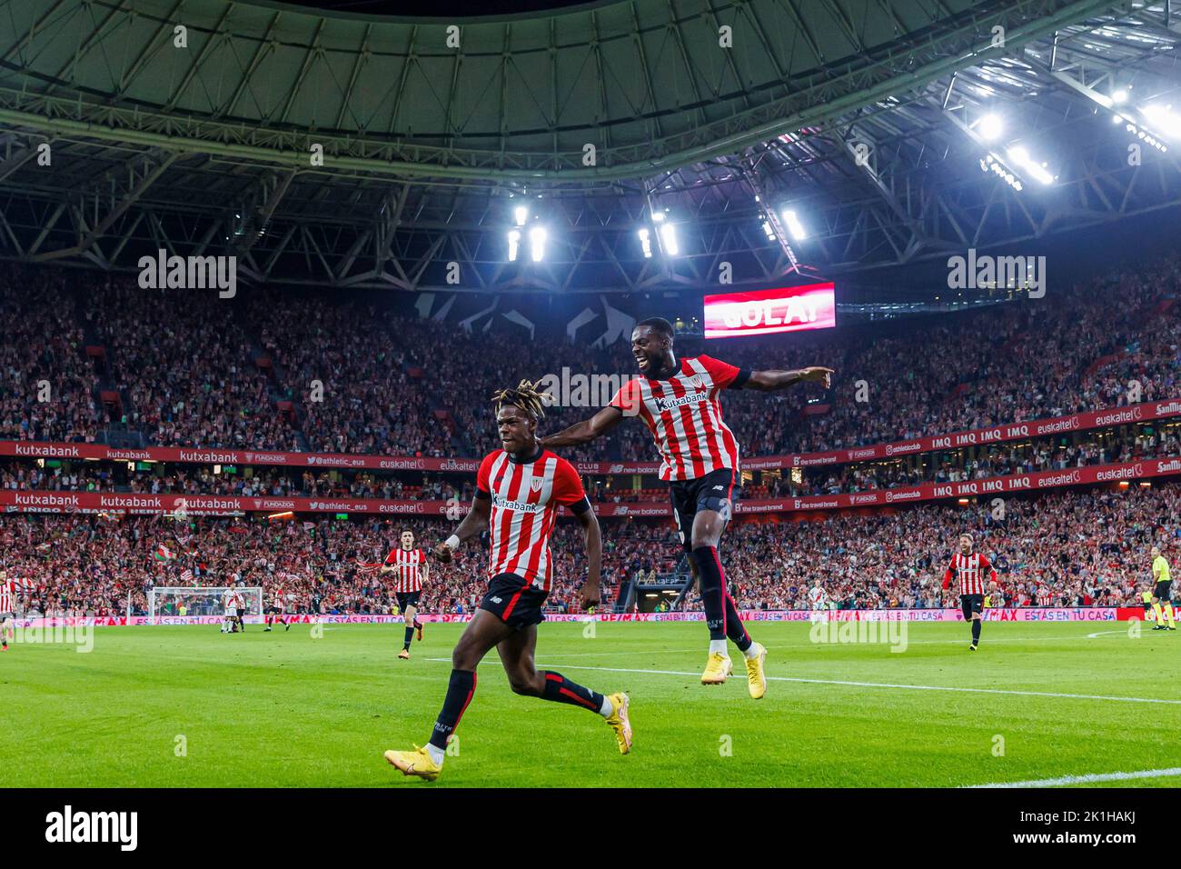 Nico Williams of Athletic Club de Bilbao celebrate a goal during the ...