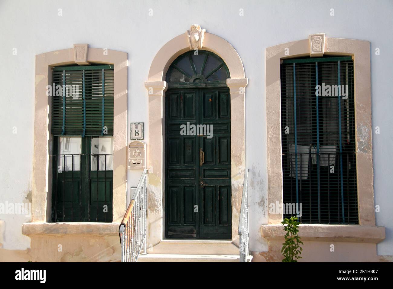 Facade and entrance of a building in the historical center of Castro ...
