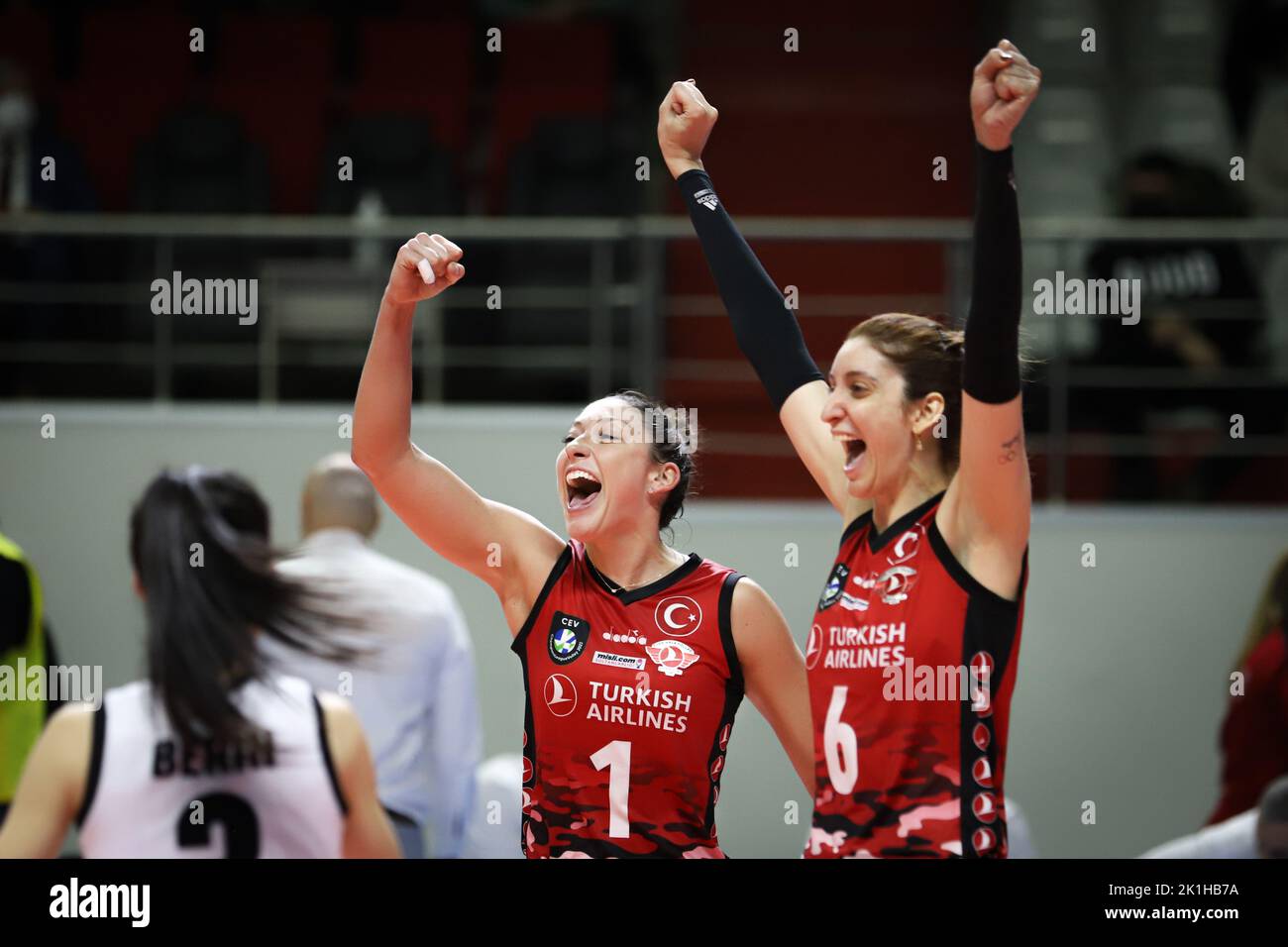 ISTANBUL, TURKEY - JANUARY 13, 2022: Turk Hava Yollari players ...