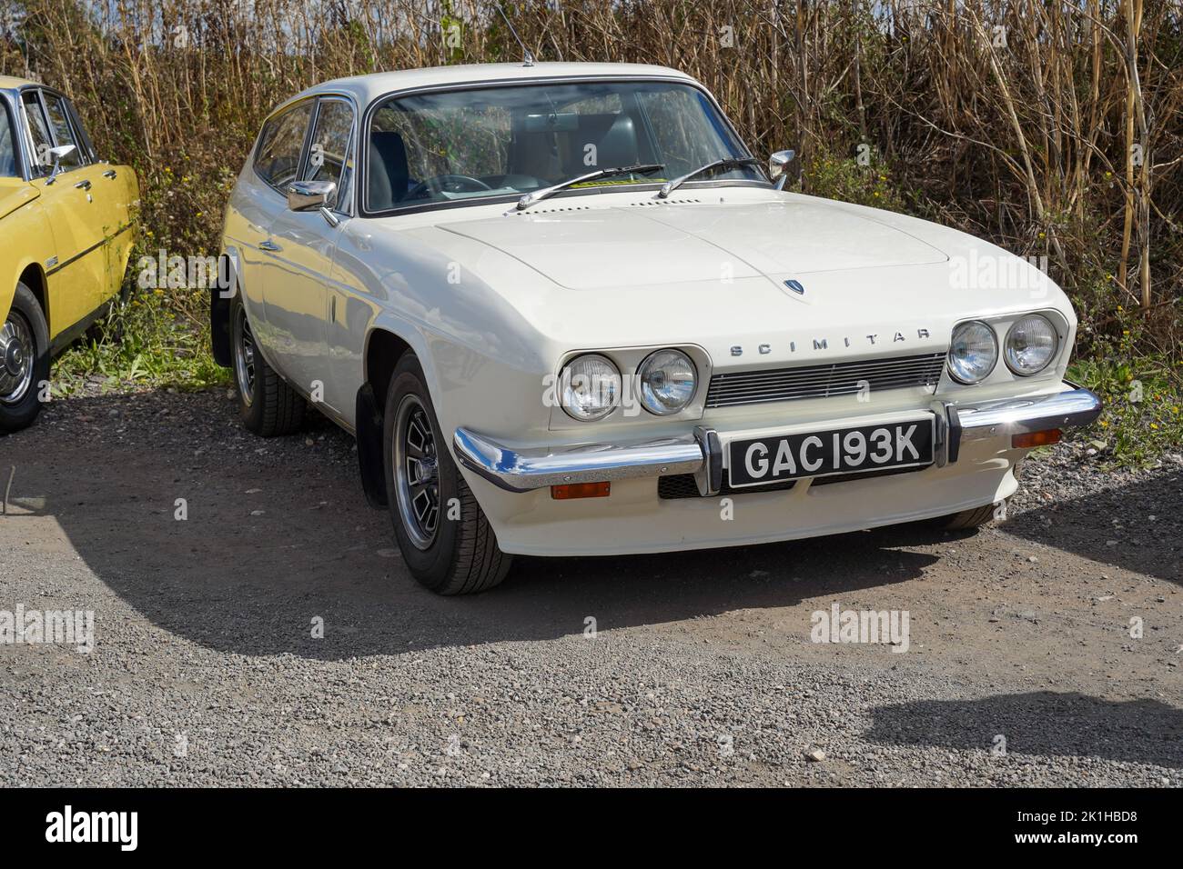 Exeter, UK-August 2022: 1972 Reliant Scimitar SE5 at a classic car show ...