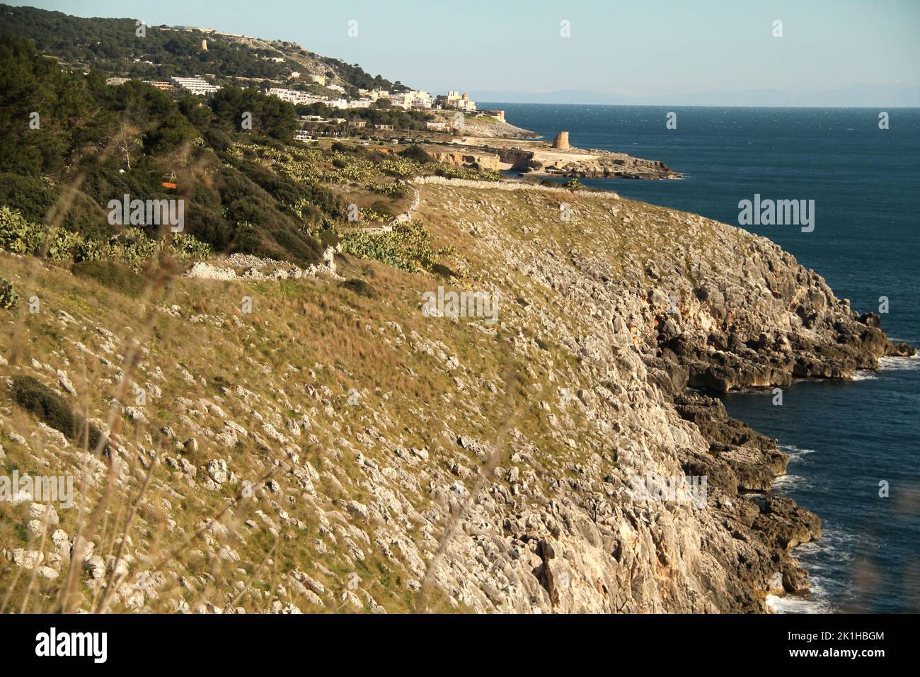 Puglia, Italy. Landscape with rock formations on the coast of the ...