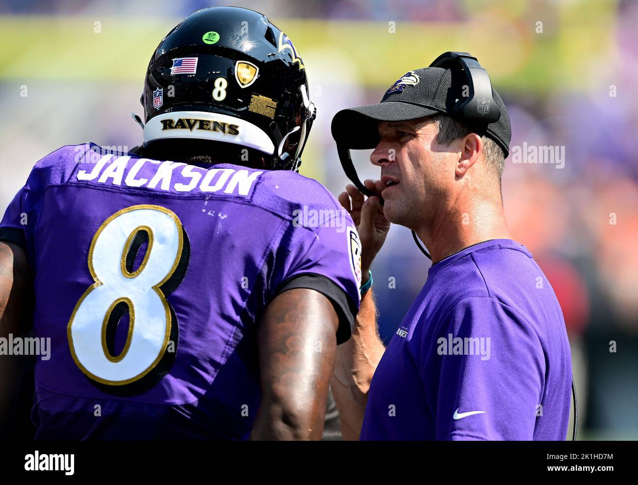 Baltimore, USA. 18th Sep, 2022. Baltimore Ravens head coach John ...