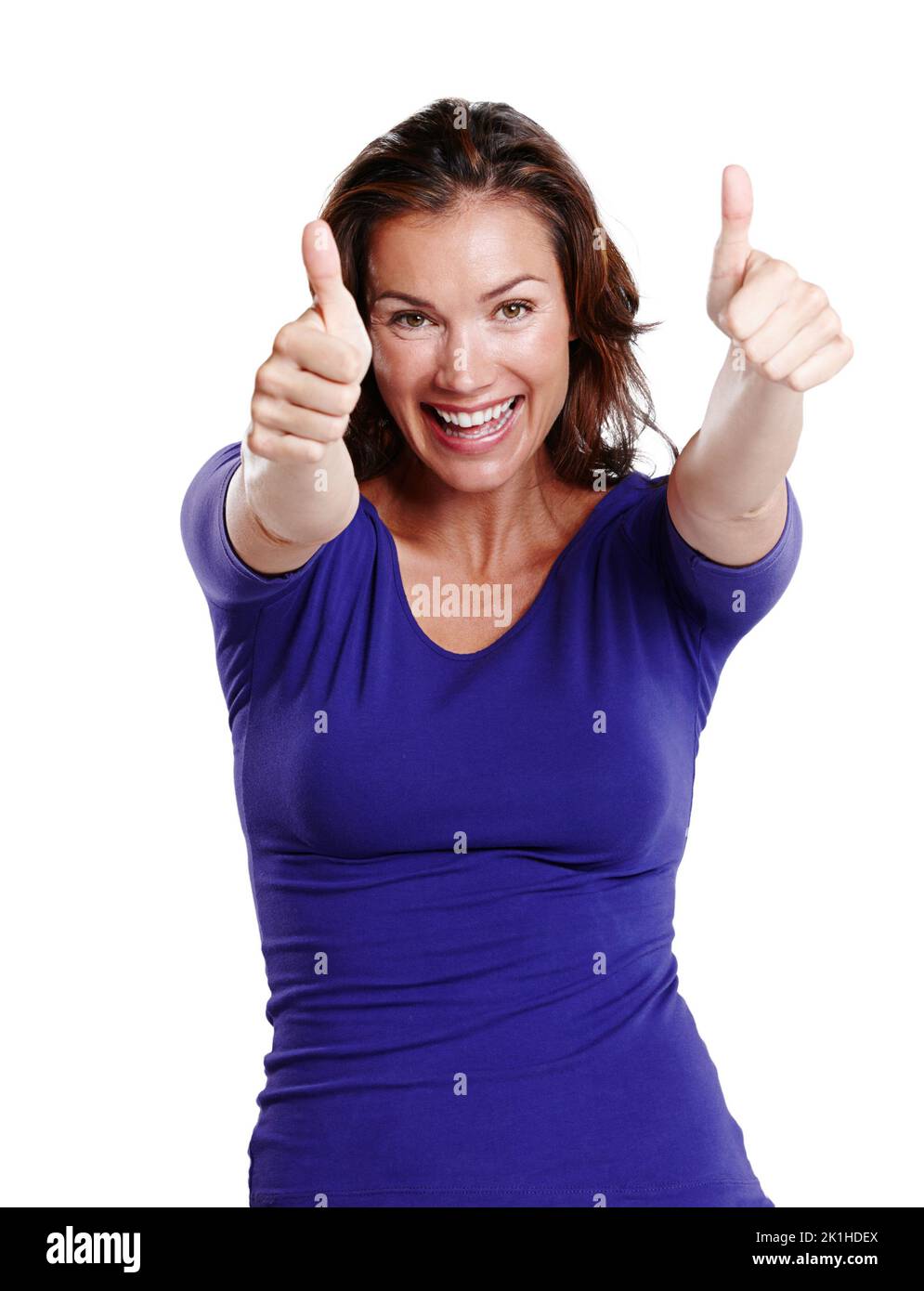Go get em. Studio portrait of an attractive older woman smiling at the ...