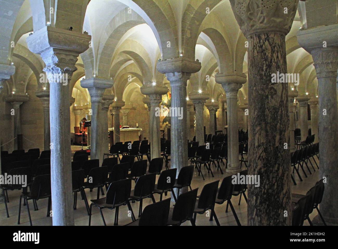 Otranto, Italy. The crypt inside the 11th century Cathedral, with 72 ...