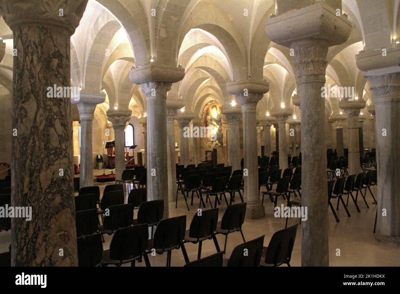 Otranto, Italy. The crypt inside the 11th century Cathedral, with 72 ...