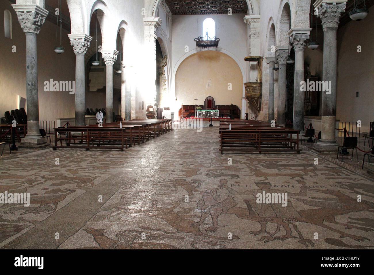 Otranto, Italy. Interior of the 11th century Cathedral, with a 12th ...