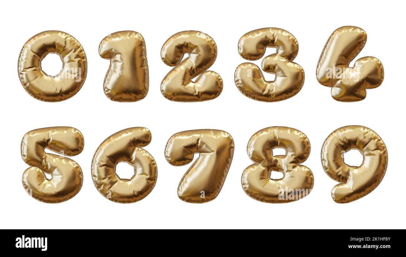 Gold number balloon hi-res stock photography and images - Alamy